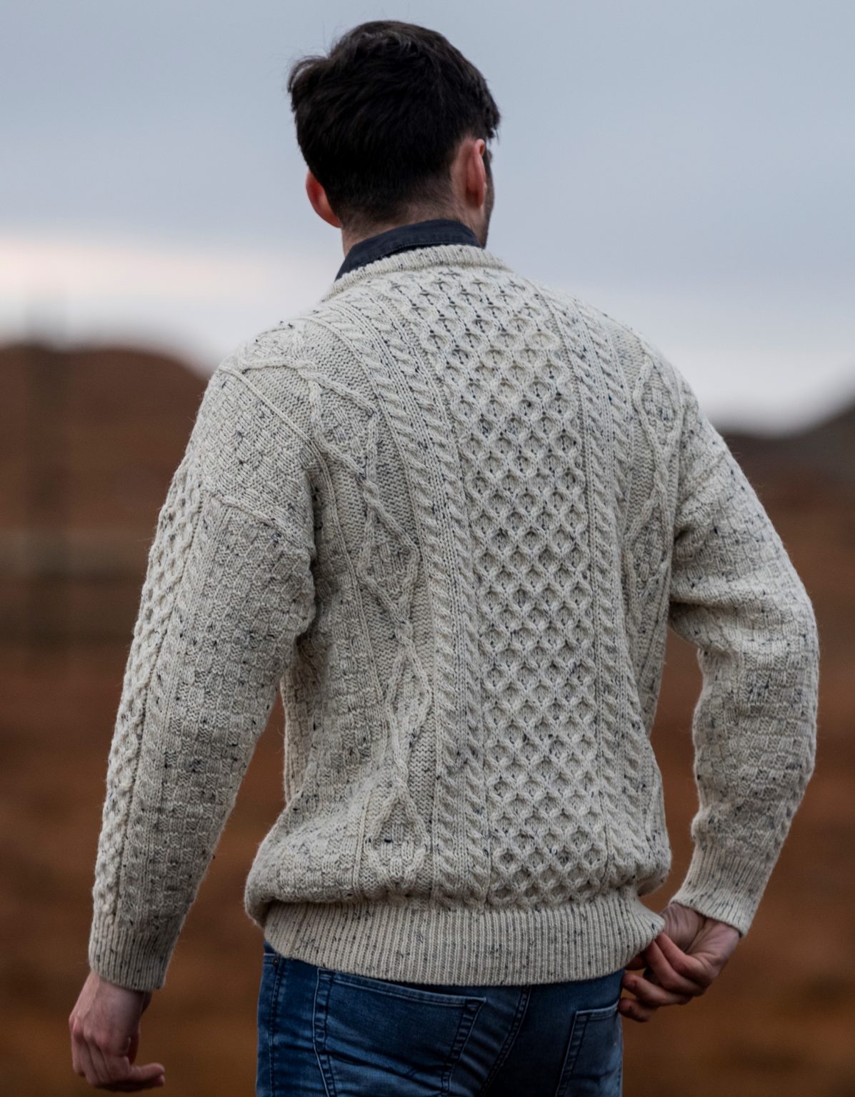 INIS MOR ARAN CREW NECK SWEATER: C1347 - West End Knitwear
