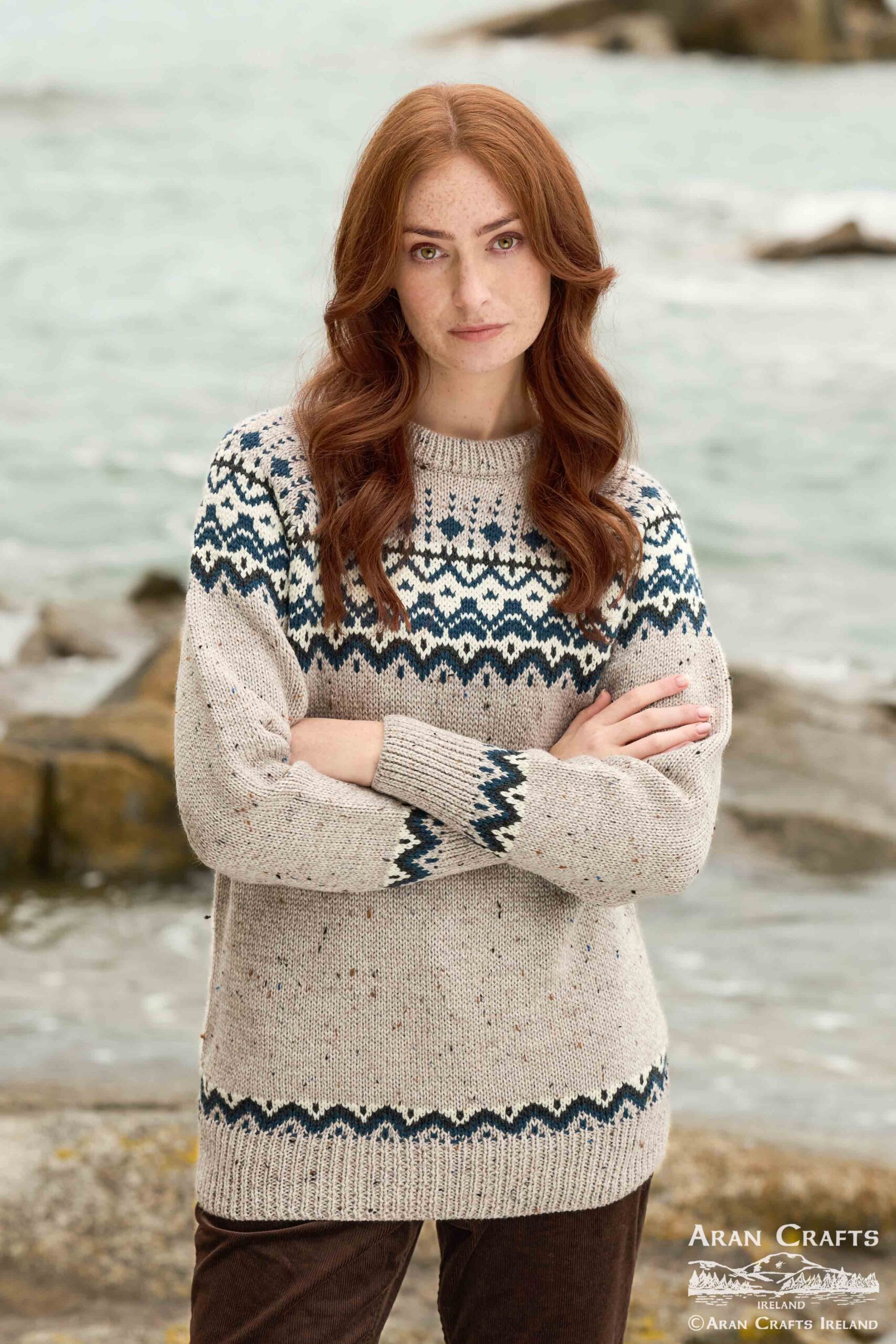 NIAMH ICELANDIC CREW NECK SWEATER C5658 - West End Knitwear